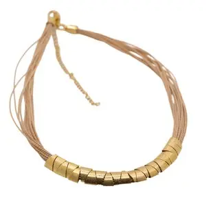 NART NATURE MAKING ART The Stones Buriti Natural Fiber Necklace - Gold