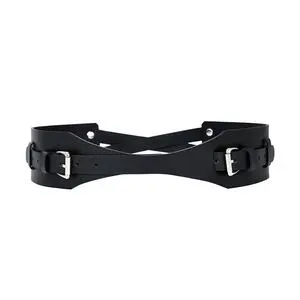 BADASS & GODDESS LEATHER Black / Silver Real Leather Belt Venus Black With Silver Buckles - Black/silver