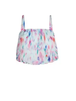 CHANGE OF SCENERY Hazy Ikat Seafoam Dani Top - Blue/white