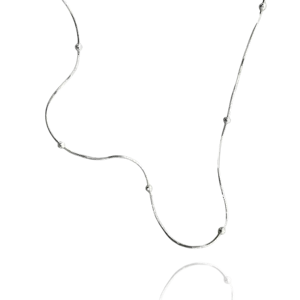 SPERO LONDON Italian Fine Chain Sterling Satellite Beaded Necklace - Silver