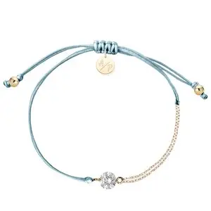 ADRIANA PAPPAS DESIGNS Cz Solitaire Bracelet On Colored Cord Bell - Blue
