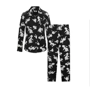 SILKINC White Rabbit Silk Pajamas Set - Black