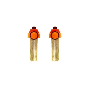 GISSA BICALHO Acrylic Handmade Earring Ytu Orange