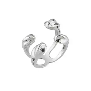 LINYA JEWELLERY Double Row Asymmetric Ring - Silver