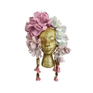 JULIA CLANCEY Bloom Band — Blush Rose & Sage Peony Crown Headband Green