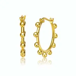 GENEVIVE Rachel Glauber Plated Hoop Earrings - Gold