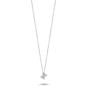ECCE ARTISAN DIAMONDS 14ct Solid Gold Little Butterfly Diamond Necklace - White