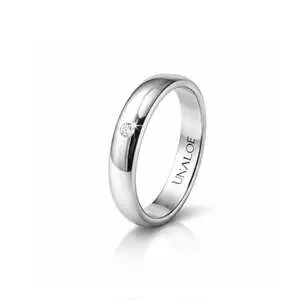 UNALOE Silver / White Smooth Sterling Silver Band Ring With Diamond- A Symbol Of Inner Strength - Silver/white