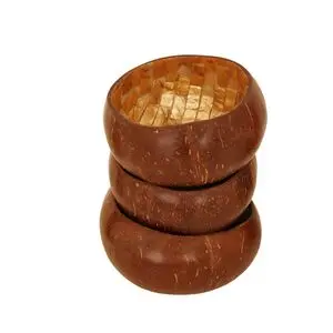 Pink Haley Isla Handcraft Mother Of Pearl Coconut Bowl Set Of 3 - Brown