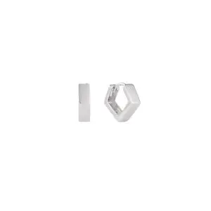 VANCHI Judith Hexagon Angular Huggies - Silver