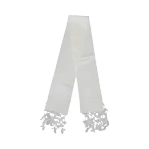 LONDON ATELIER BYPRODUCT Silk And 3d Lace Long Scarf - White