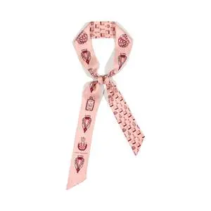 LOST PATTERN Amora Silk Skinny Scarf - Pink