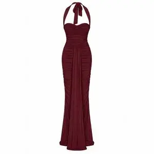 HERFETCH Maxi Diana Dress- Burgundy - Red