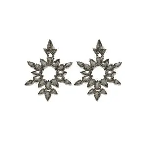 ISKRA Silver / Grey Crystal Dew Earrings Silver & Grey - Silver/grey