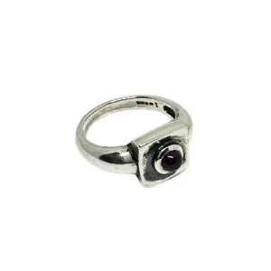 TG-JEWELLERY BY TAMARA GERVASIO Silver / Red The Cube Ring Handmade Ring In Sterling Silver - Silver/red