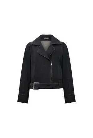 JAMES LAKELAND Denim Biker Jacket - Black