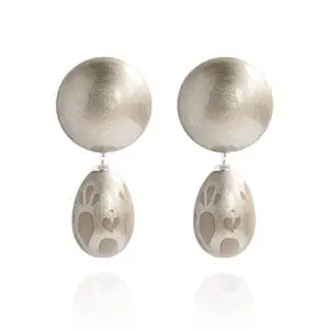 SAULE LABEL Calista Earrings In Platinum Glow - Silver