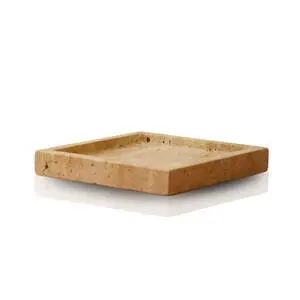 MARLETH Neutrals Travertine Square Tray - Brown