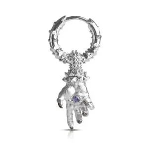 KASUN LONDON Hand Of The Protector Earrings December Tanzanite - Silver