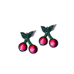SIMITRI Cherry Earrings - Red