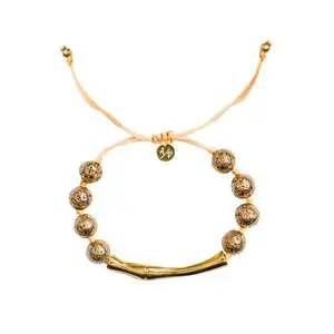 ADRIANA PAPPAS DESIGNS Haven Bracelet On Colored Cord - Cantaloupe Orange