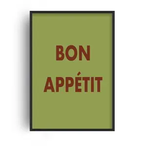 FANCLUB Bon Appetit French Retro Kitchen Art Print - Green