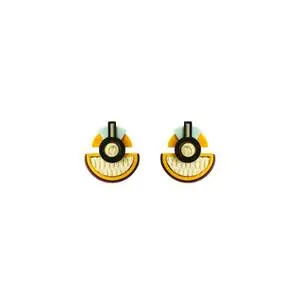 GISSA BICALHO Handmade Acrylic Earring Four Moons Metal Pale