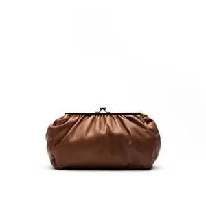 DANNI RO Danni Ro Porto Clutch In Leather Brown