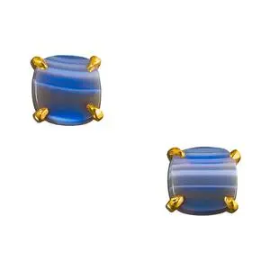 HEATHER HAWKINS Little Agate Studs Agate Gold Vermeil - Blue