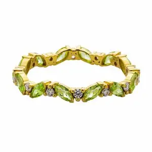 BELINDA JEWELZ Gold / Green Peridot Marquise Birthstone Infinity Ring - Gold/green