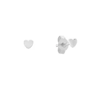 AUREE JEWELLERY Verona Mini Sterling Full Heart Stud Earrings - Silver