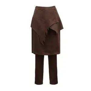 JULIA ALLERT Unique Hybrid Satin Skirt-pants - Brown
