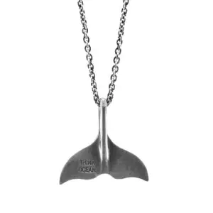 ANCHOR & CREW Think Ocean Big Whale Necklace Pendant - Silver