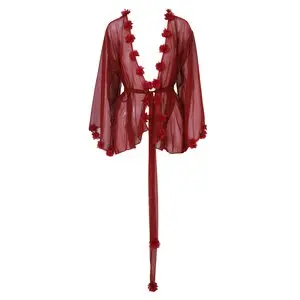 BELLE ET BON BON Fifi New Edition Backless Short Petal Kimono - Red