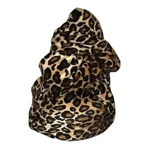 ROMER MILLINERY Twisturban Turban In Leopard Print Stretch Velvet - Brown