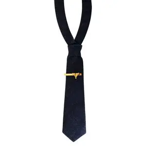 NANDANIE Denim Petite Necktie + Tie Bar - Blue