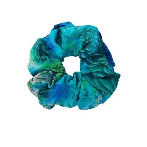TRAMP IN DISGUISE Dacinis Printed Silk Scrunchie - Blue