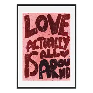 Jessica Slack Studio Love Actually Is All Around: Large Abstract Print - Red