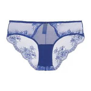 AMOUR D'AGNETTE Kim Stretch Lace & Mesh Cheeky Sapphire - Blue