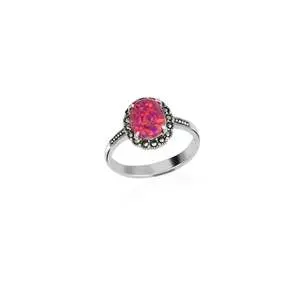 SPERO LONDON Red / Silver Red Opal Sterling Silver Ring - Red/silver