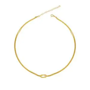 SPERO LONDON Knot Chain Choker Necklace In Sterling Silver - Gold