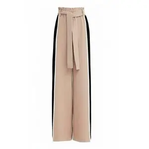 JULIA ALLERT Neutrals Belted High Waist Wide Leg Pants