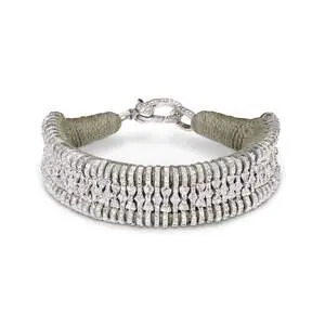 CARAVAN OF STONES Neutrals Cashmere Earth Stacker Adjustable Diamond Thread Bracelet - Gray