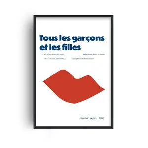 FANCLUB Blue / Red Tous Les Garçons Et Les Filles French Retro Giclée Retro Art Print A3 - Blue/red