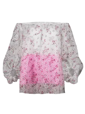 HELENE GALWAS Fibi Floral Car Blouse - White