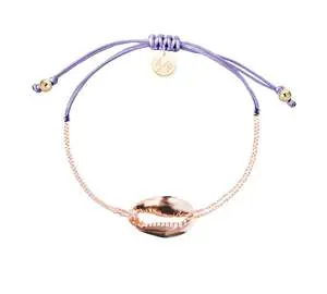 ADRIANA PAPPAS DESIGNS Mini Metal Shell Chain Bracelet & Purple - Pink