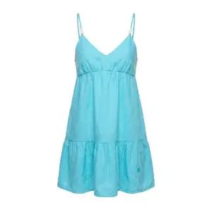 MAISON TANGERINE Linen Dress Aqua - Blue