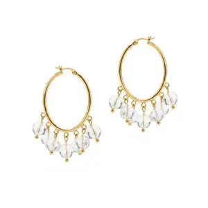 JAREDJAMIN Daniela Hoop Quartz Earrings - Gold