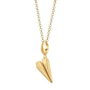 LILY CHARMED Plated Paper Plane Charm Necklace - Gold