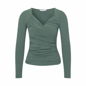 MAAN ISTANBUL Folds Detail Dusty Moss Blouse Wild Bella - Green